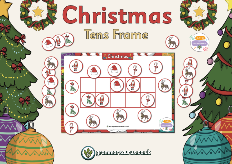 EYFS Christmas – Tens Frame - Grammarsaurus