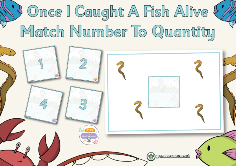 EYFS Nursery Rhymes – 1,2,3,4,5 Once I Caught A Fish Alive – Match ...