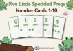 EYFS Nursery Rhymes – Five Little Speckled Frogs – Number Cards 1-10 ...