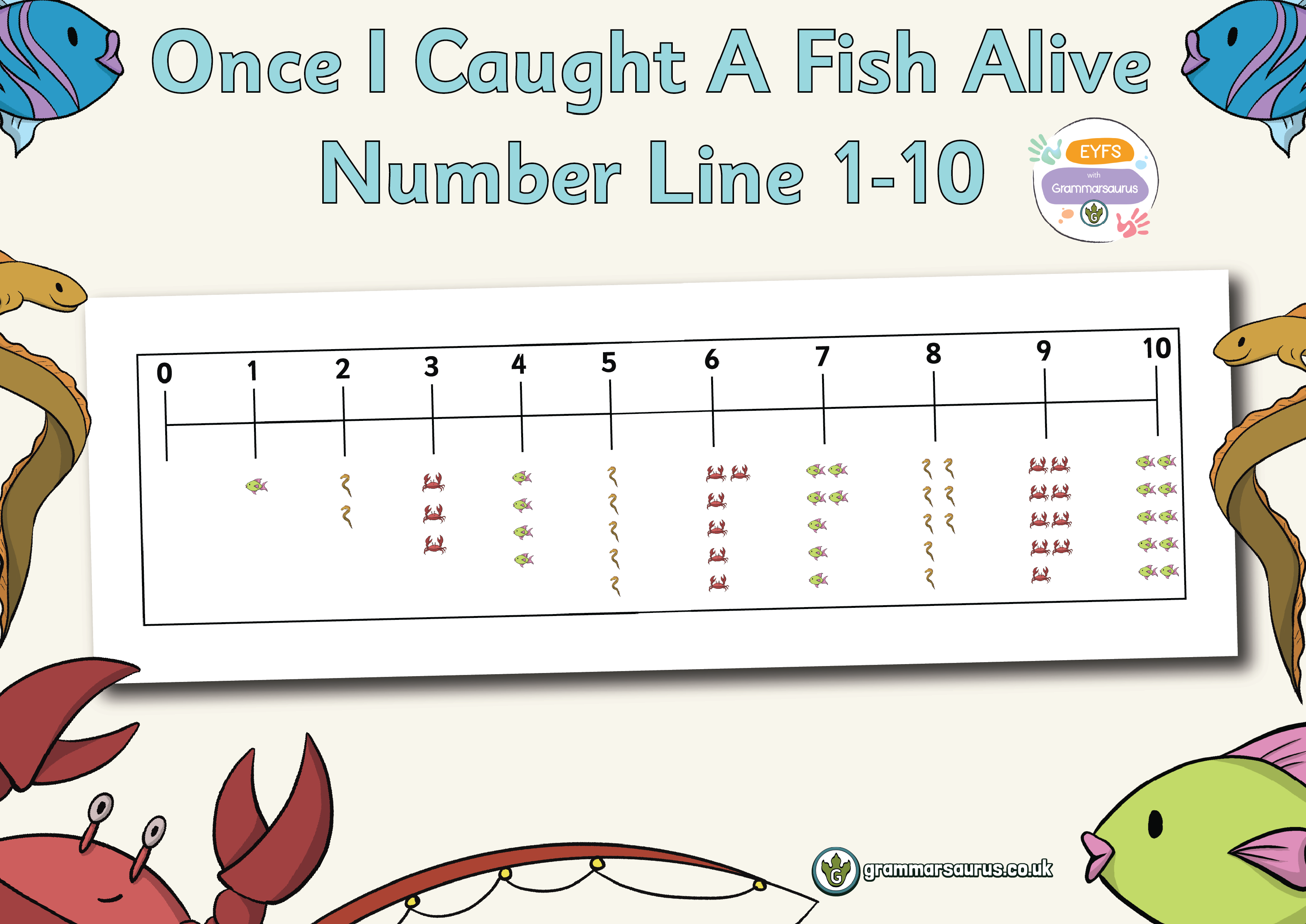 EYFS Nursery Rhymes – 1,2,3,4,5 Once I Caught A Fish Alive - Number ...