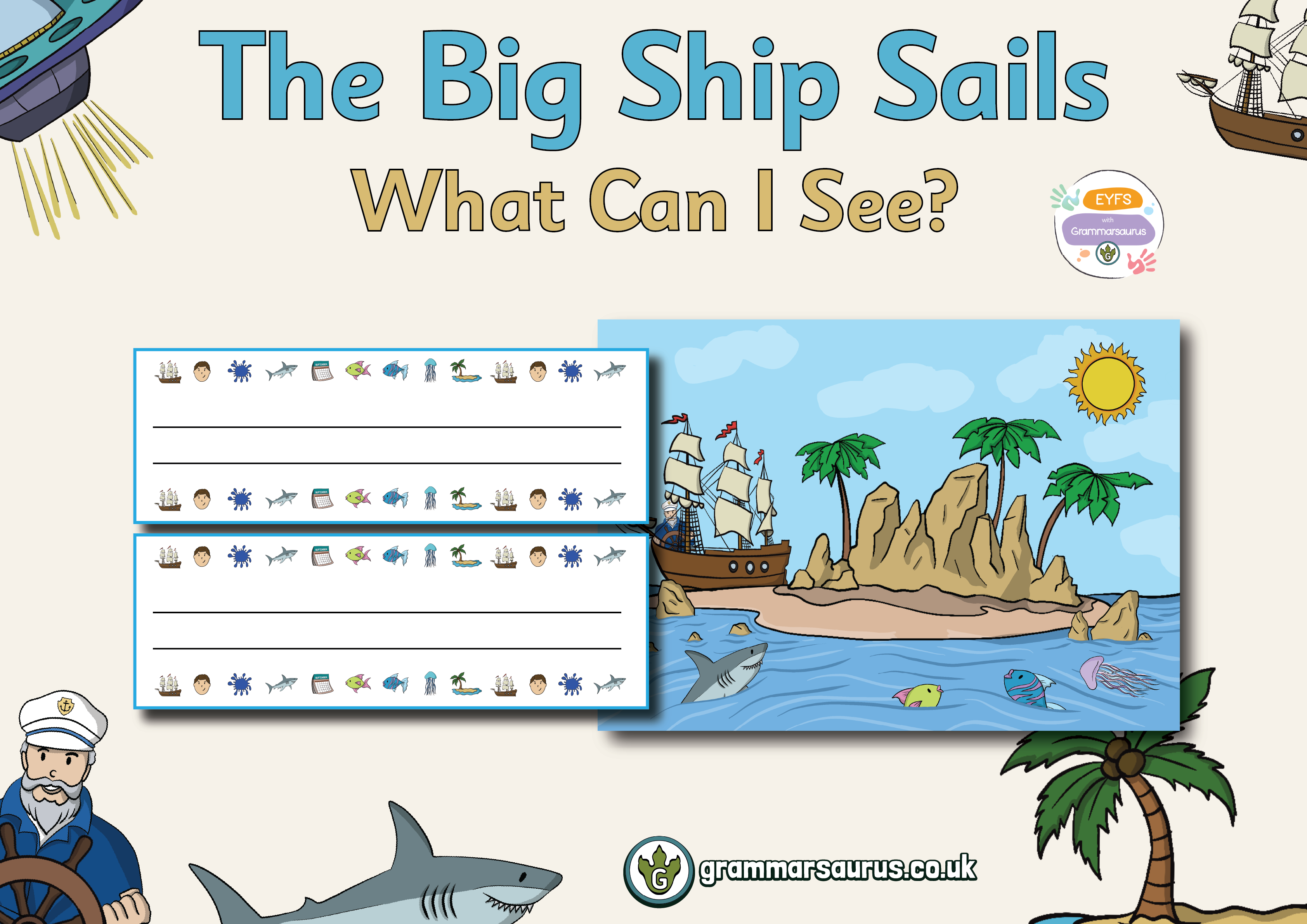 EYFS Nursery Rhymes - The Big Ship Sails - What Can I See? - Grammarsaurus