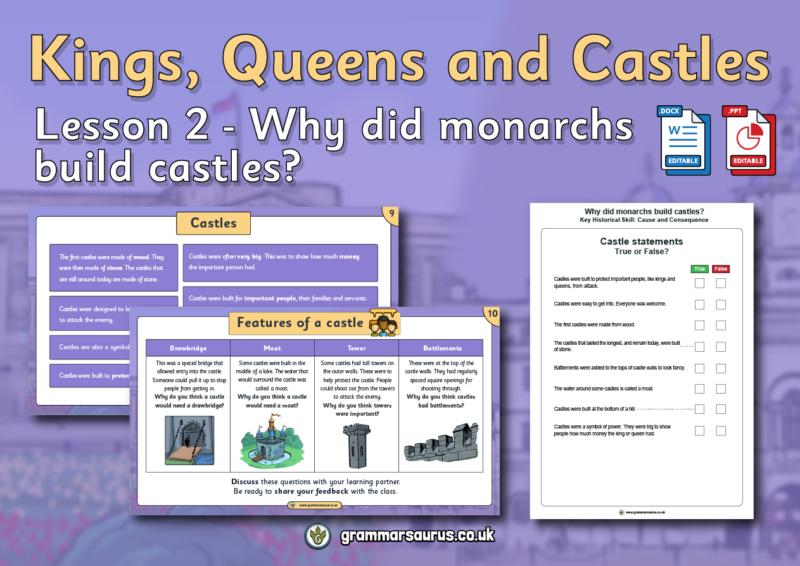 KS1 History – Kings, Queens and Castles – Why did monarchs build ...
