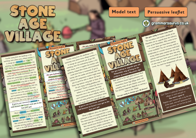 Year 3 Model Text – Persuasive – Leaflet – Stone Age village ...
