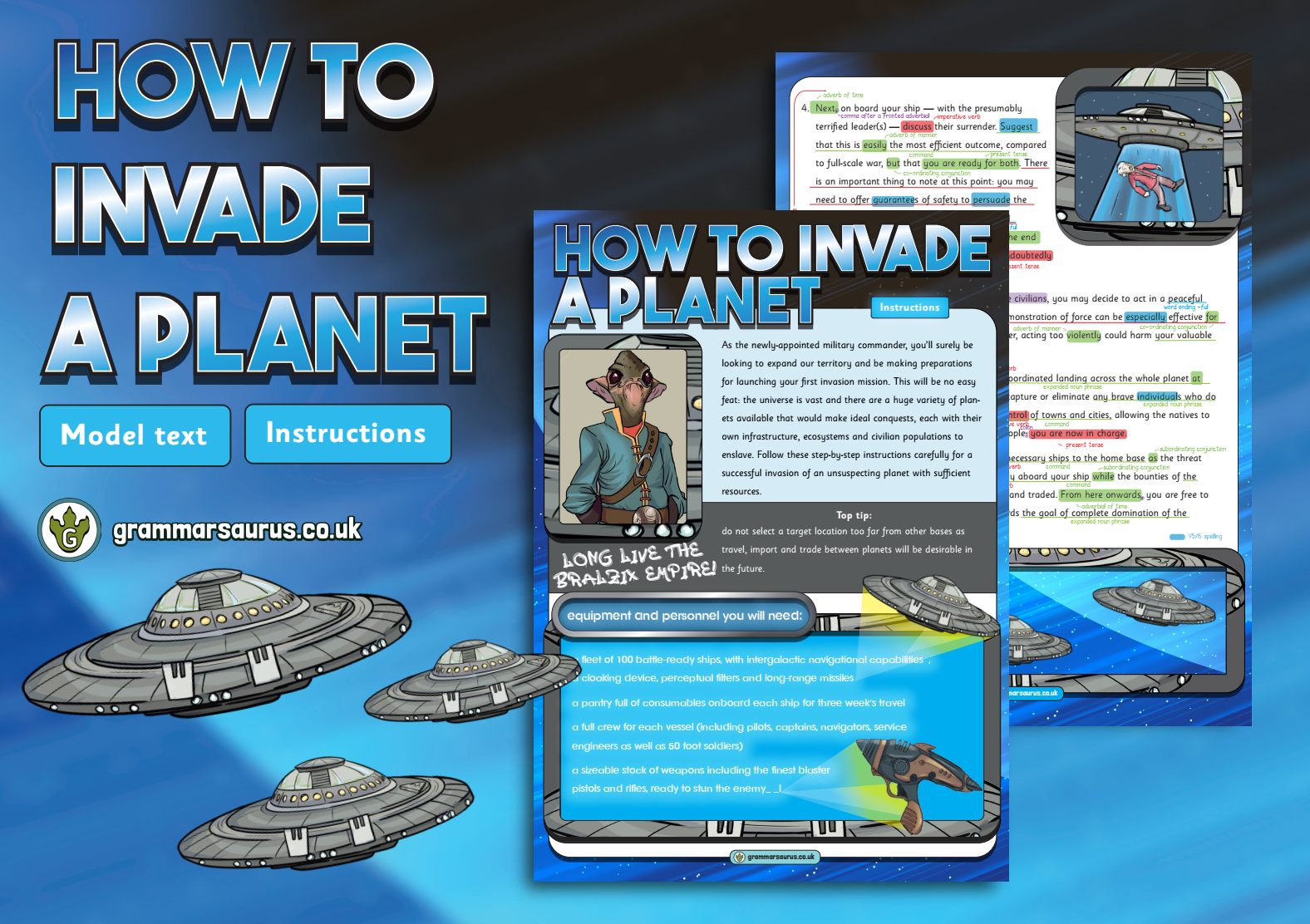 Year 6 Model Text – Instructions – How to invade a planet - Grammarsaurus