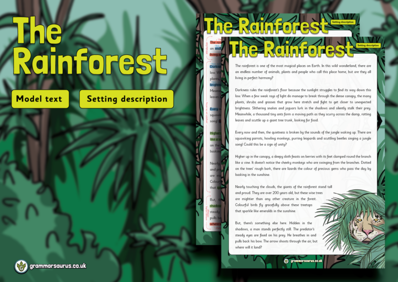 Year 2 Model Text – Setting description – The Rainforest - Grammarsaurus