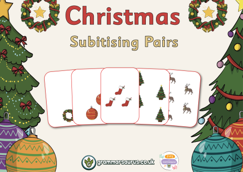 EYFS Christmas - Subitising Pairs - Grammarsaurus