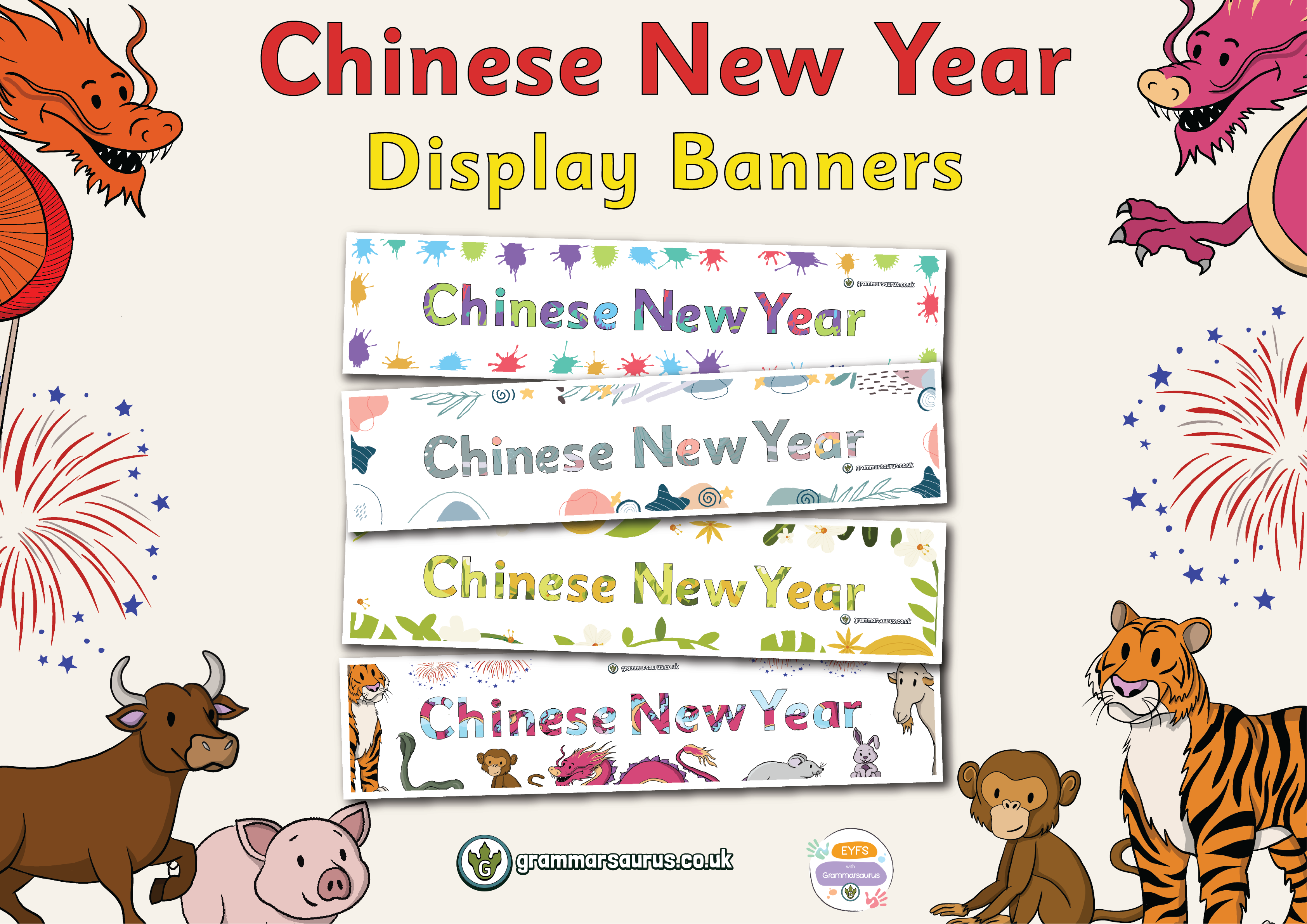 EYFS Chinese New Year – Display Banners - Grammarsaurus