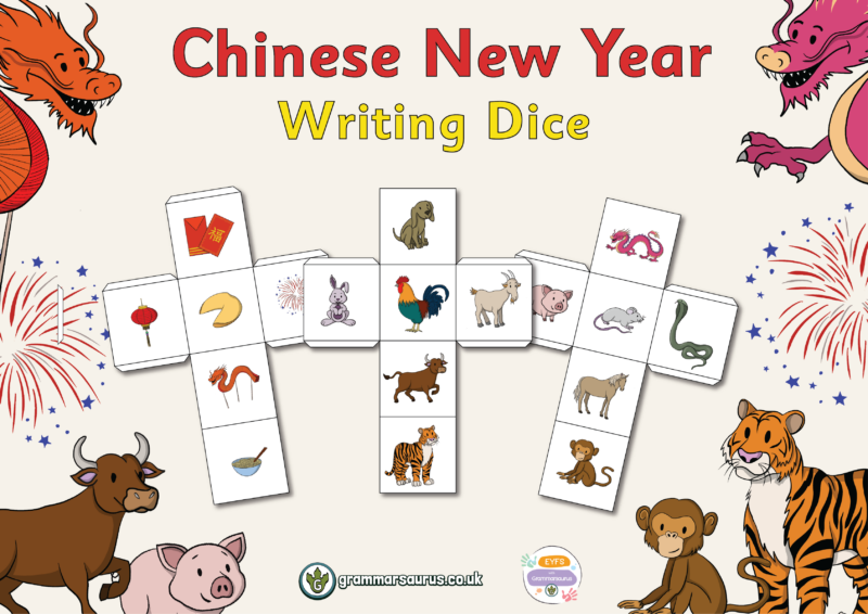 EYFS Chinese New Year – Writing Dice - Grammarsaurus