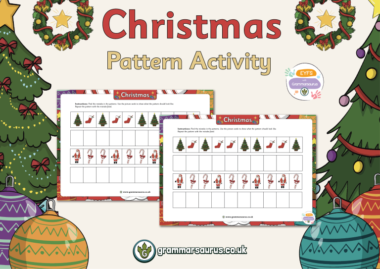 EYFS Christmas - Pattern activity - Grammarsaurus
