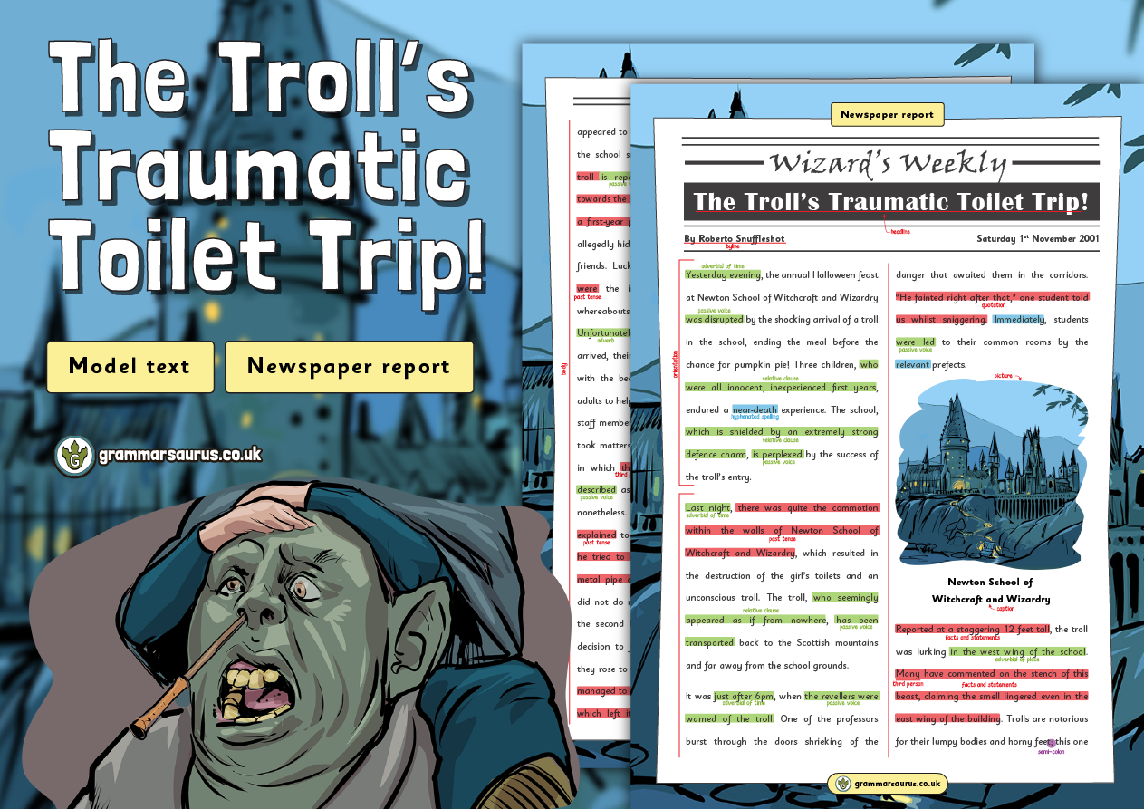 Year 6 Model Text – Newspaper report – The Troll's Traumatic Toilet ...
