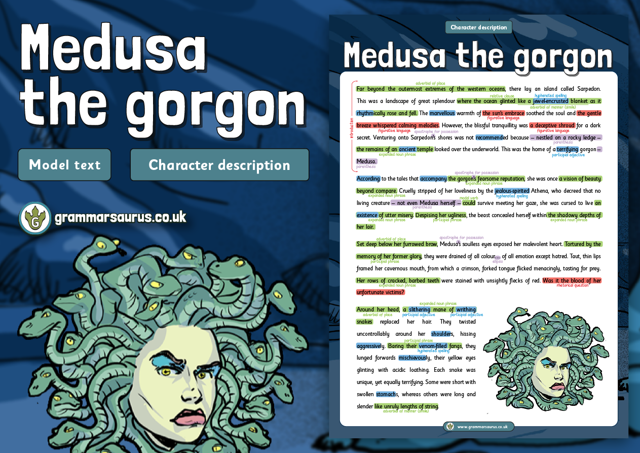 Year 5 Model Text – Character description – Medusa the gorgon ...