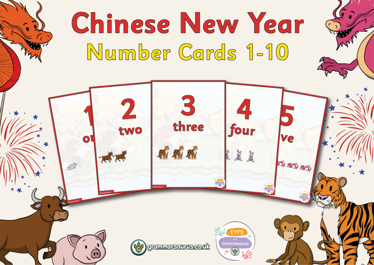 EYFS Chinese New Year – Number Cards 1-10 - Grammarsaurus