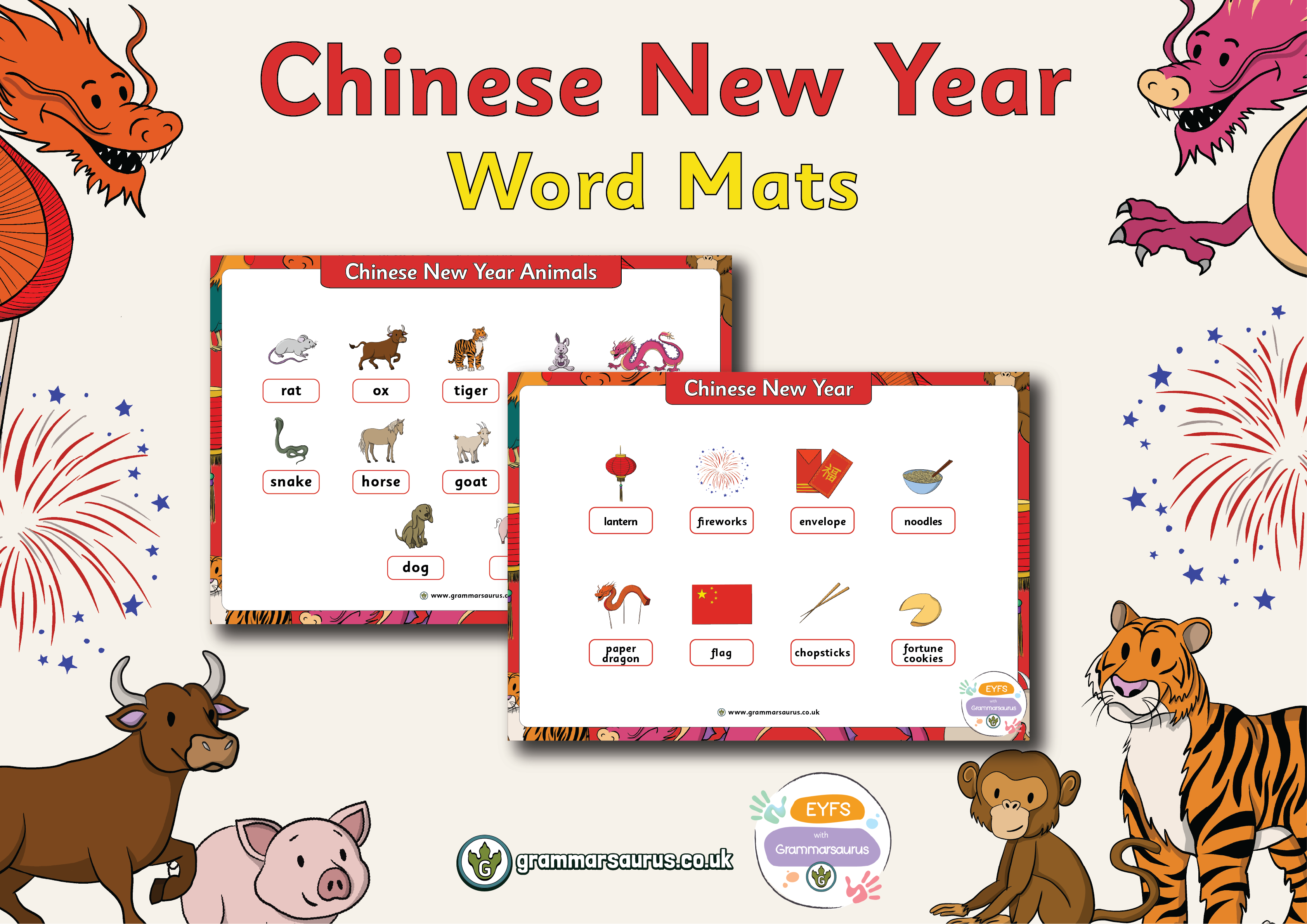 EYFS Chinese New Year – Word Mats - Grammarsaurus