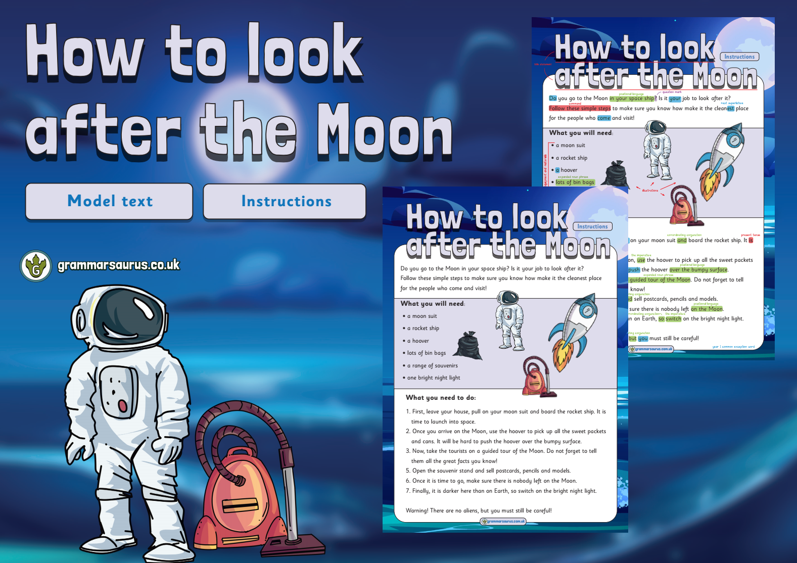 Year 1 Model Text – Instructions – How to look after the Moon ...