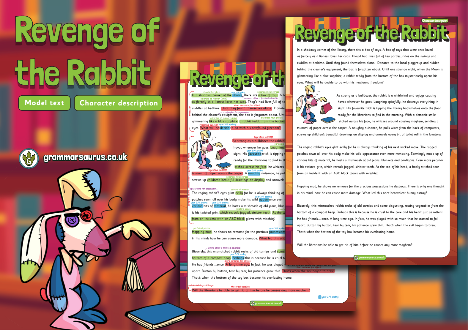 Year 4 Model Text – Character description – Revenge of the Rabbit ...