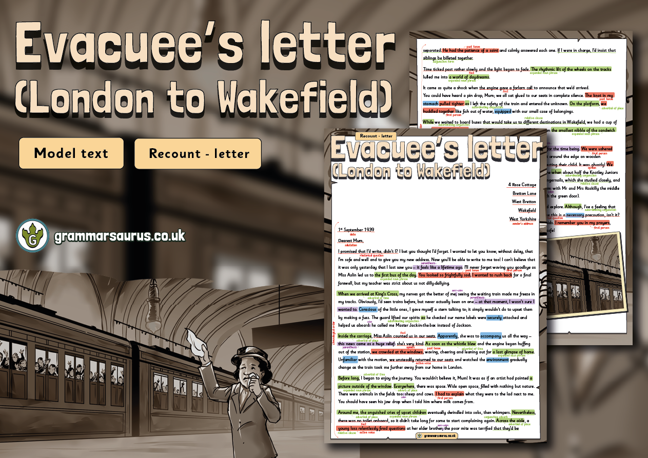 Year 6 Model Text – Recount letter – Evacuee’s letter (London to ...