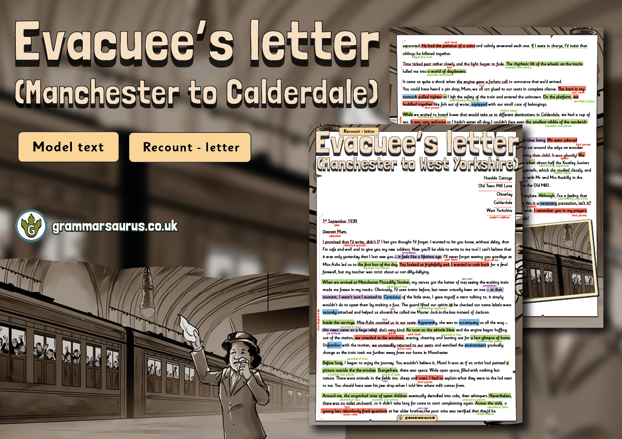 Year 6 Model Text – Recount letter – Evacuee’s letter (Manchester to ...