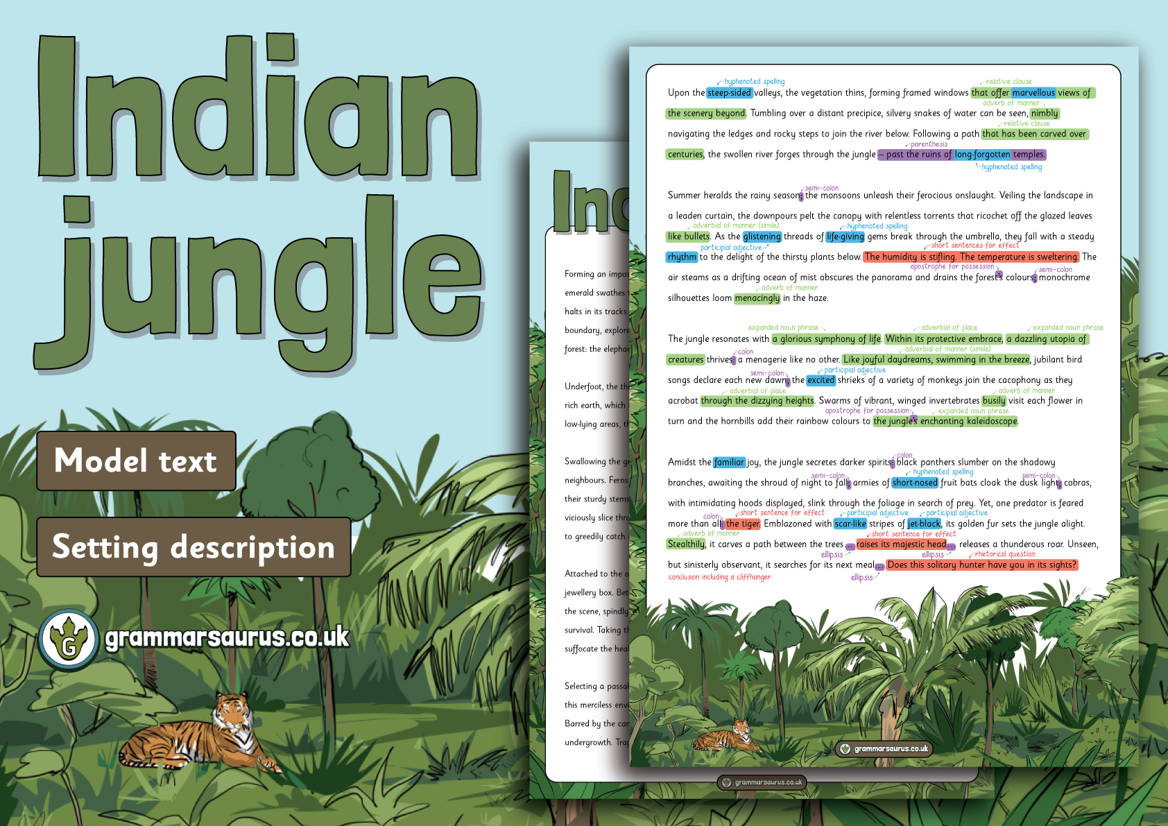 Year 6 Model Text – Setting Description – Indian Jungle - Grammarsaurus