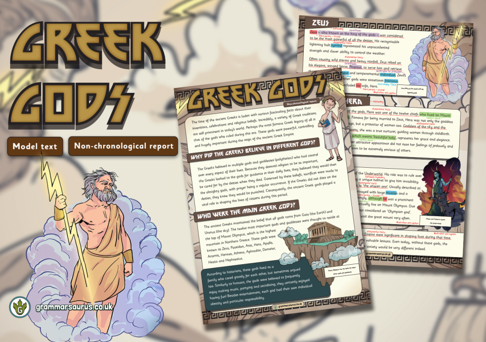 Year 5 Model Text – Non-chronological report – Greek Gods ( gbsct P5 ...