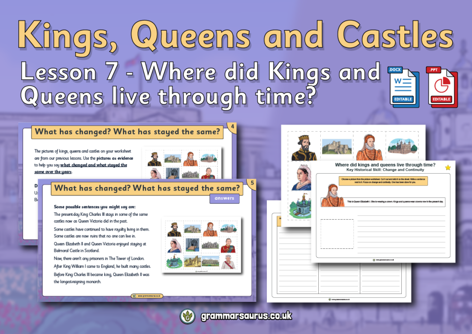 Kings, Queens and Castles - Grammarsaurus