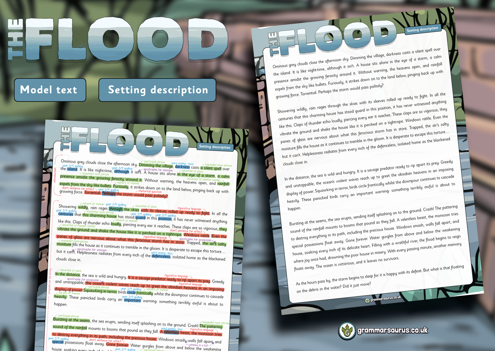 Year 3 Model Text Setting Description The Flood Grammarsaurus