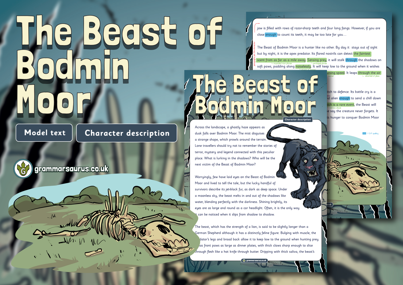 Year 4 Model Text – Character description – The Beast of Bodmin Moor - Grammarsaurus