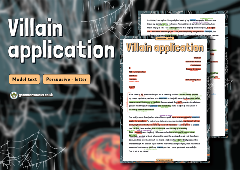 Year 4 Model Text – Persuasive letter – Villain application ( gbsct P4 ...