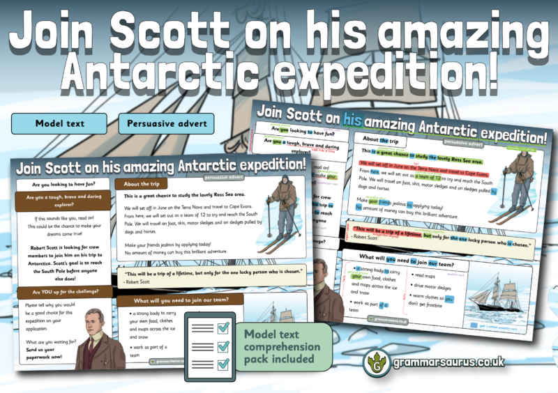 Year 1 Model Text – Persuasive advert – Join Scott on his amazing ...