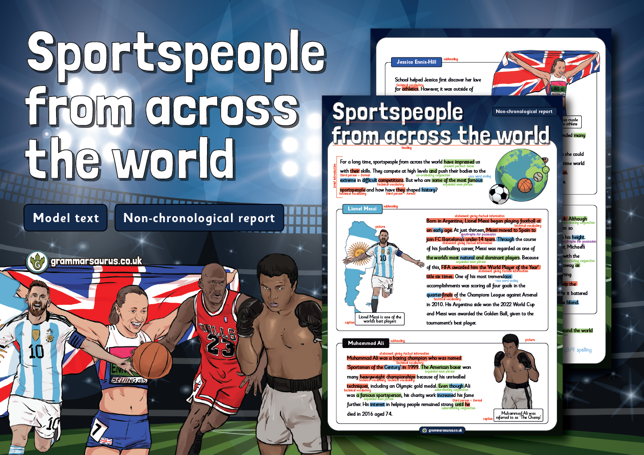 Year 3 Model Text – Non-chronological report – Sportspeople from across ...
