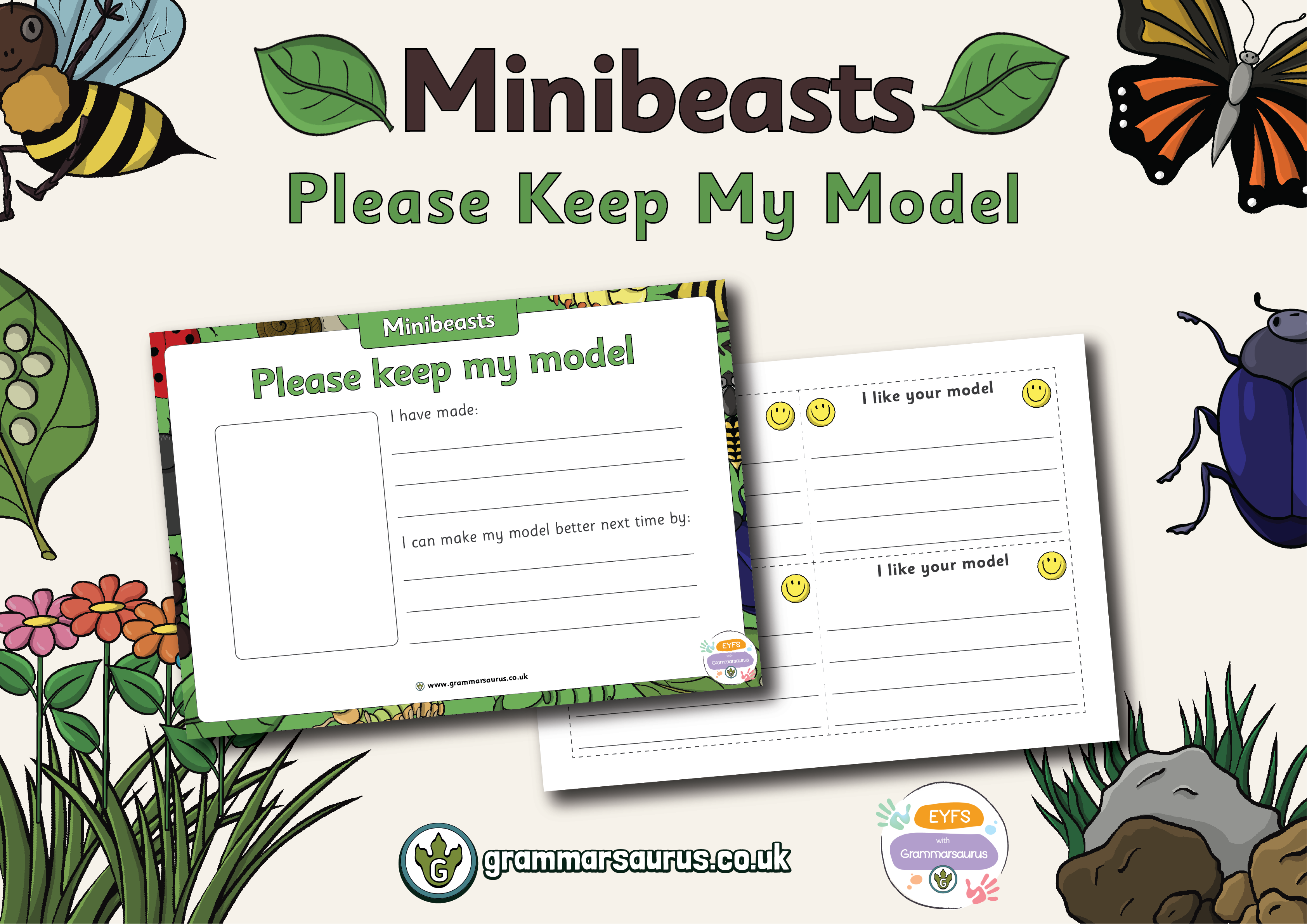 EYFS Minibeasts – Please Keep My Model - Grammarsaurus