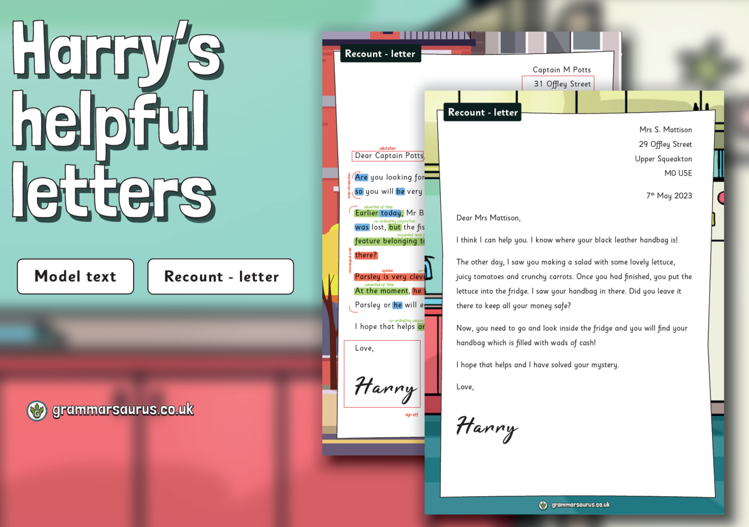 Year 1 Model Text – Recount – Letter – Harry's helpful letters ( gbsct ...