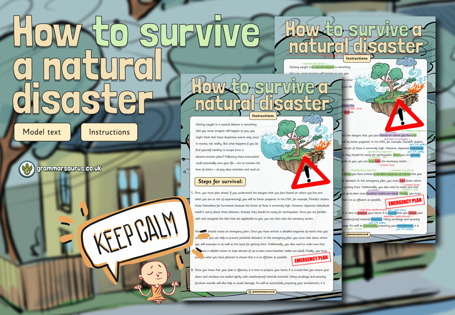 Year 5 Model Text – Instructions – How to survive a natural disaster ...