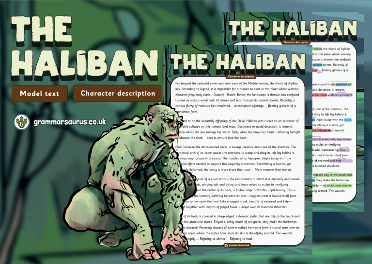 Y5 Narrative - Character description - Grammarsaurus