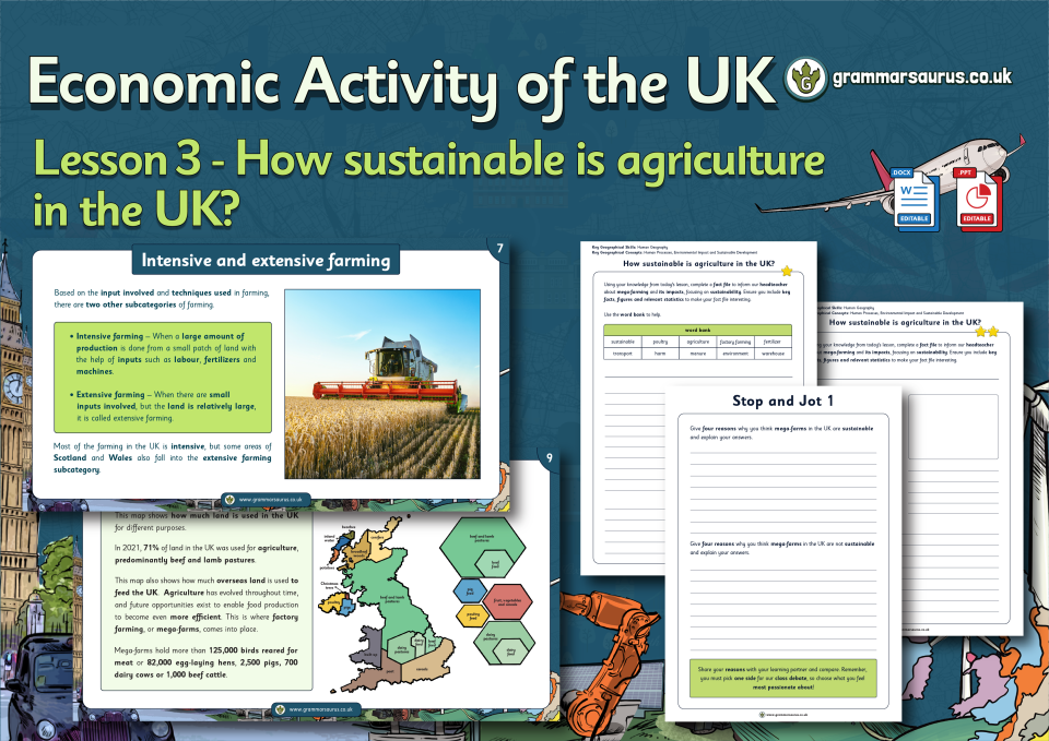 Year 6 Geography - How sustainable is agriculture in the UK? Lesson 3 ...