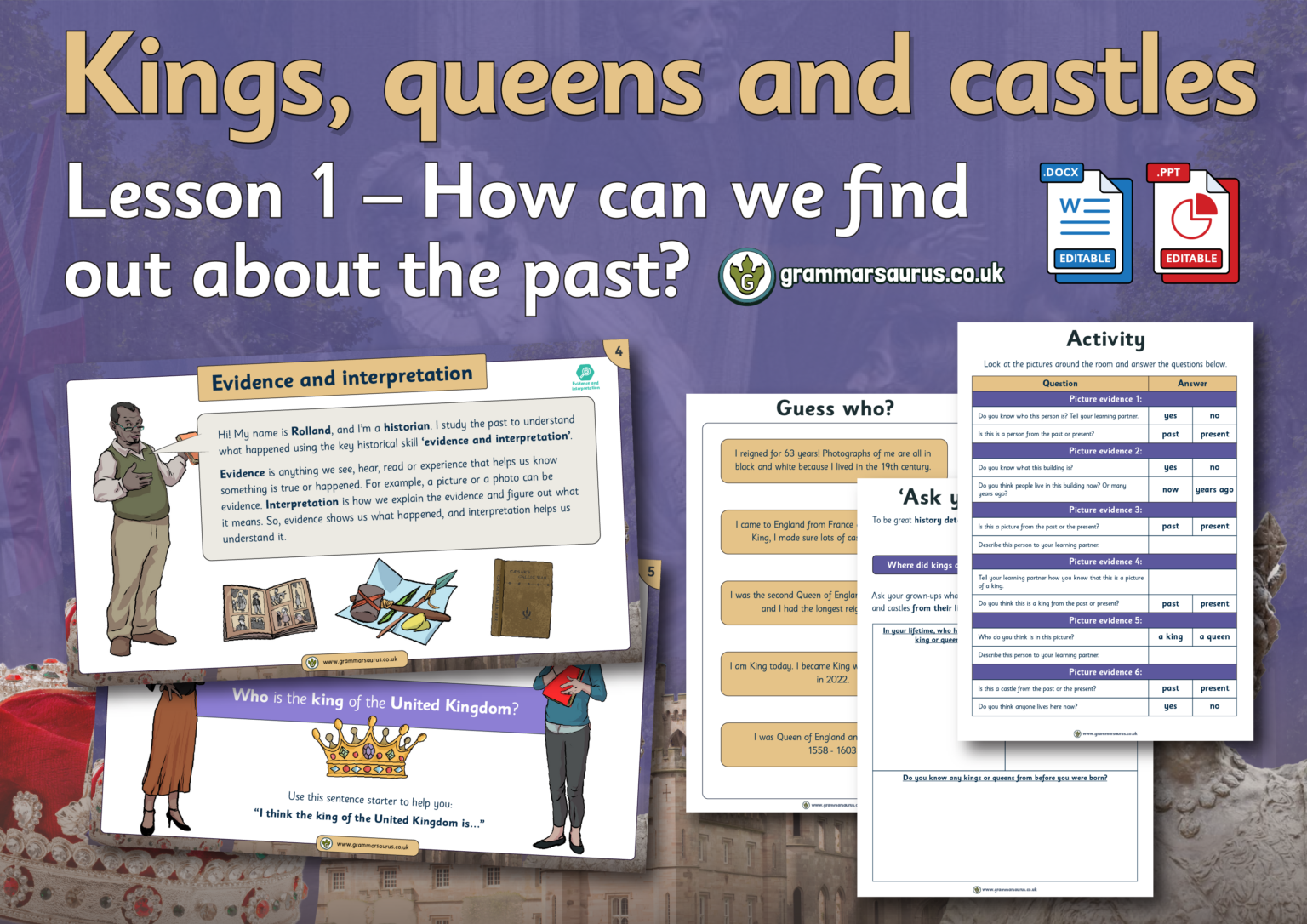 KS1 History - Kings, queens and castles - How can we find out about the ...