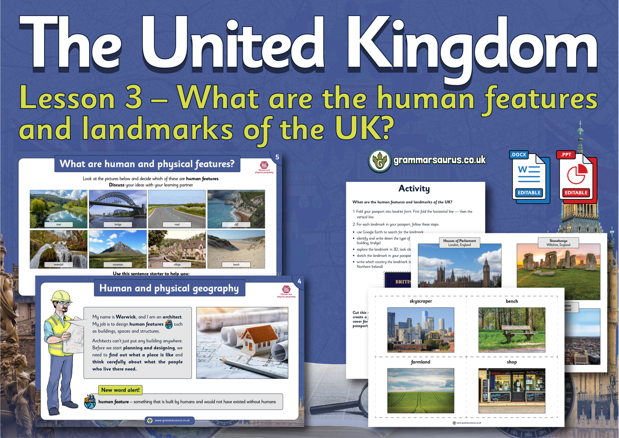 Year 3 Geography - The United Kingdom - What are the human features and ...