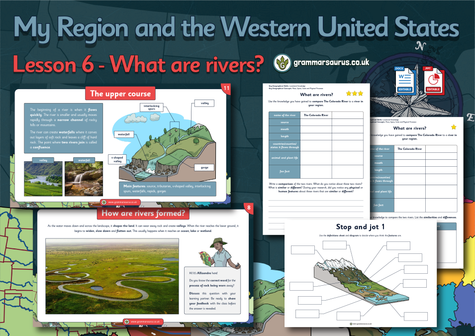 Year 5 Geography - What are rivers? Lesson 6 - Grammarsaurus