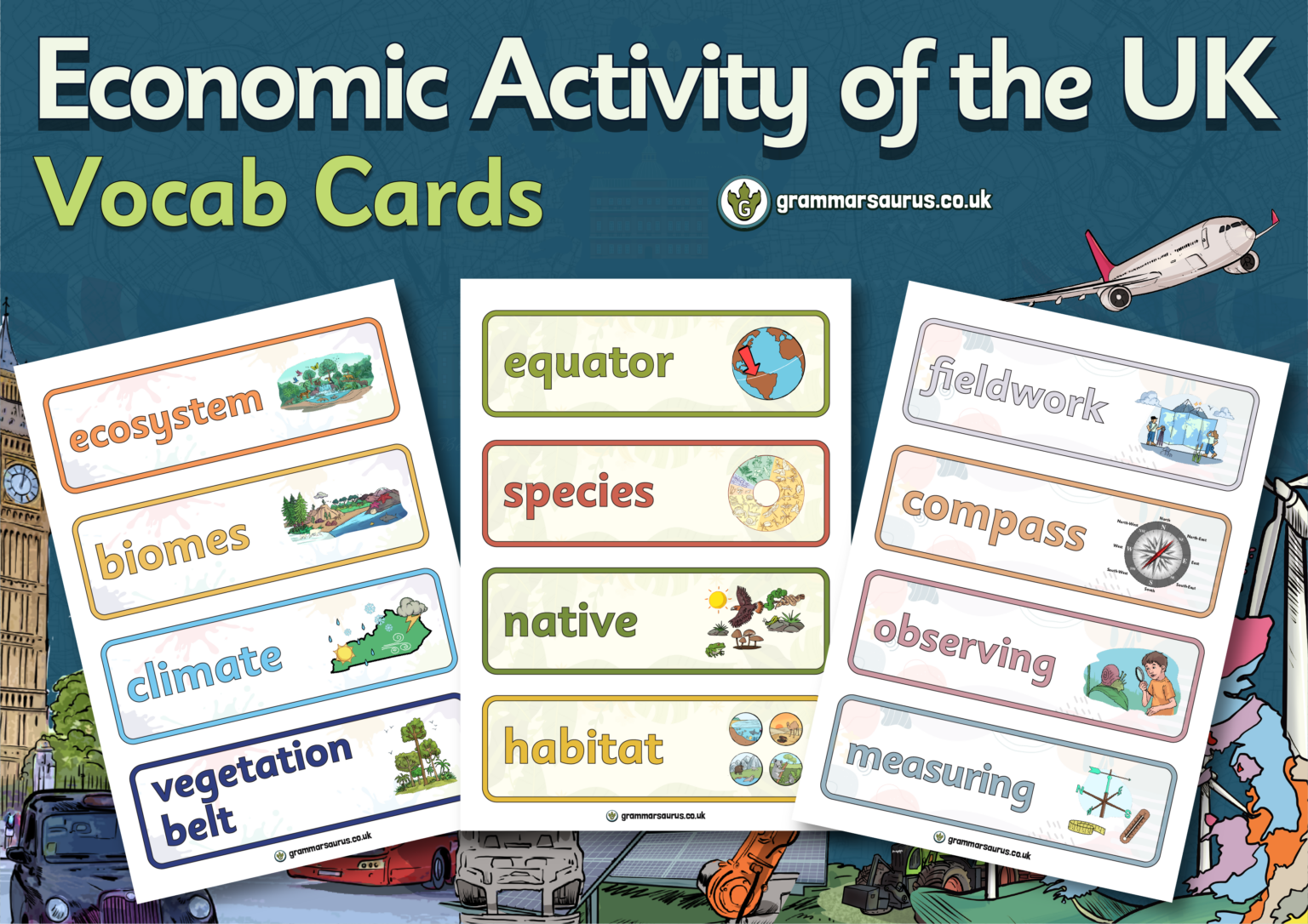 Year 6 Geography – Economic Activity of the UK - Vocab Cards ...