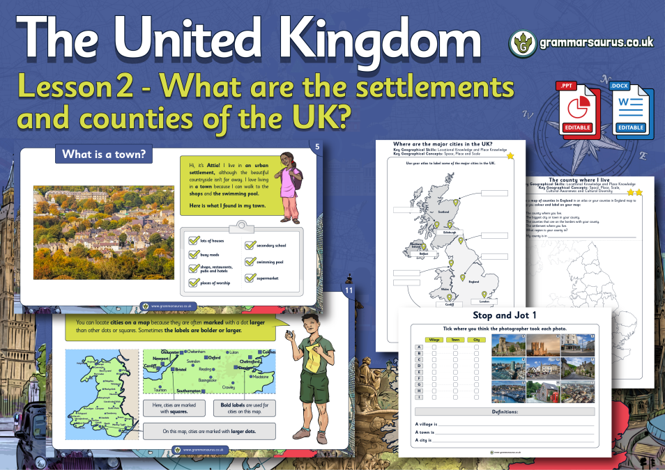 Year 3 Geography - The United Kingdom - What are the settlements and ...