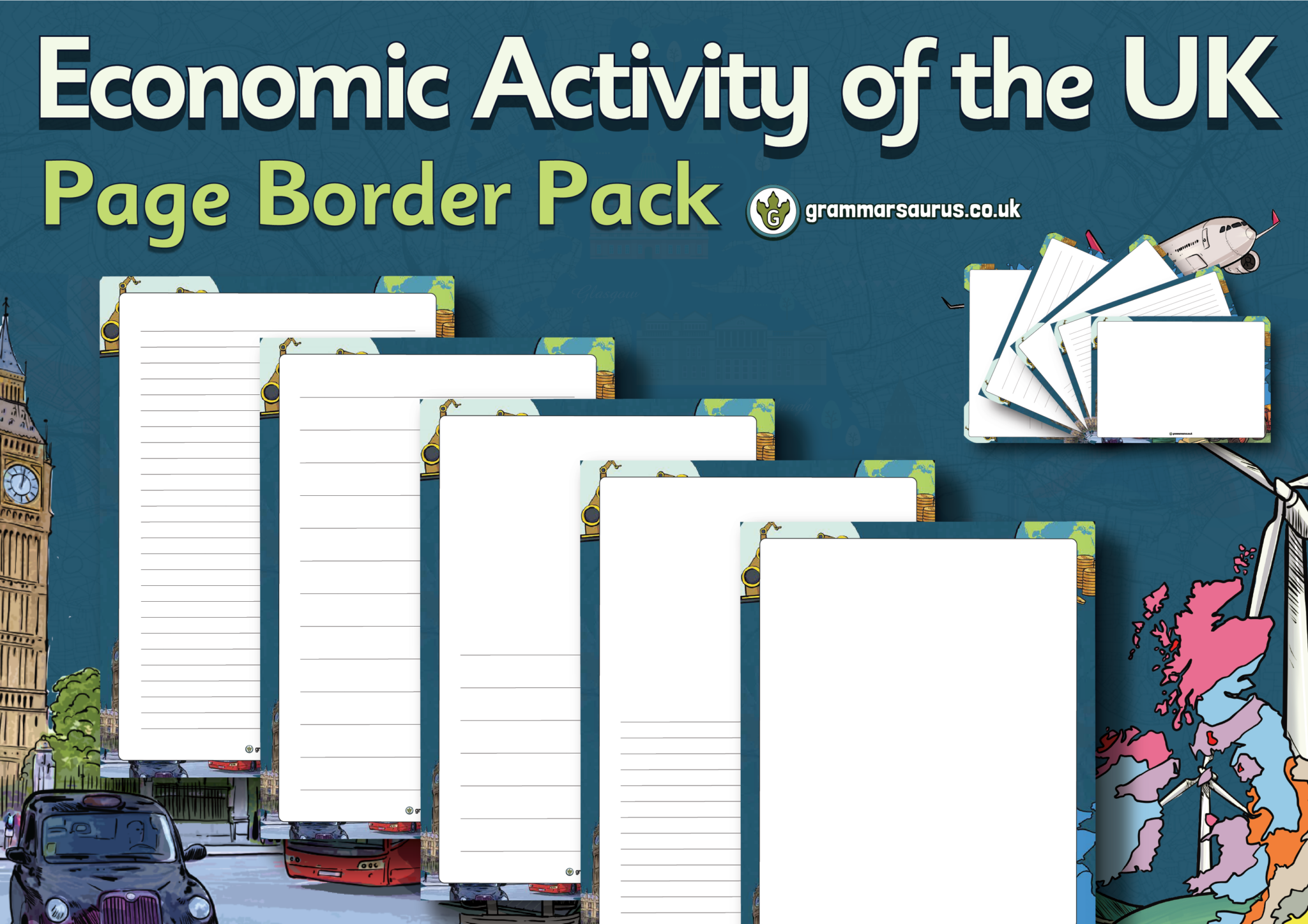 Year 6 Geography - Economic Activity of the UK - Page Border Pack ...