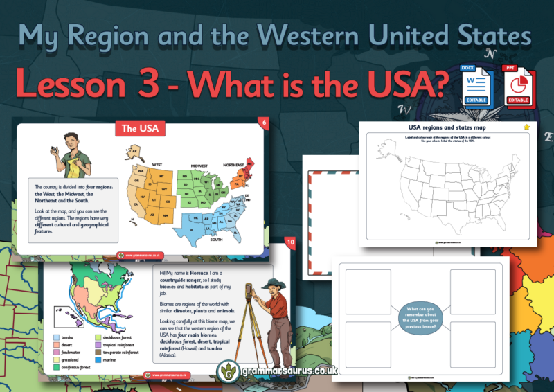 Year 5 Geography - What is the USA? Lesson 3 - Grammarsaurus