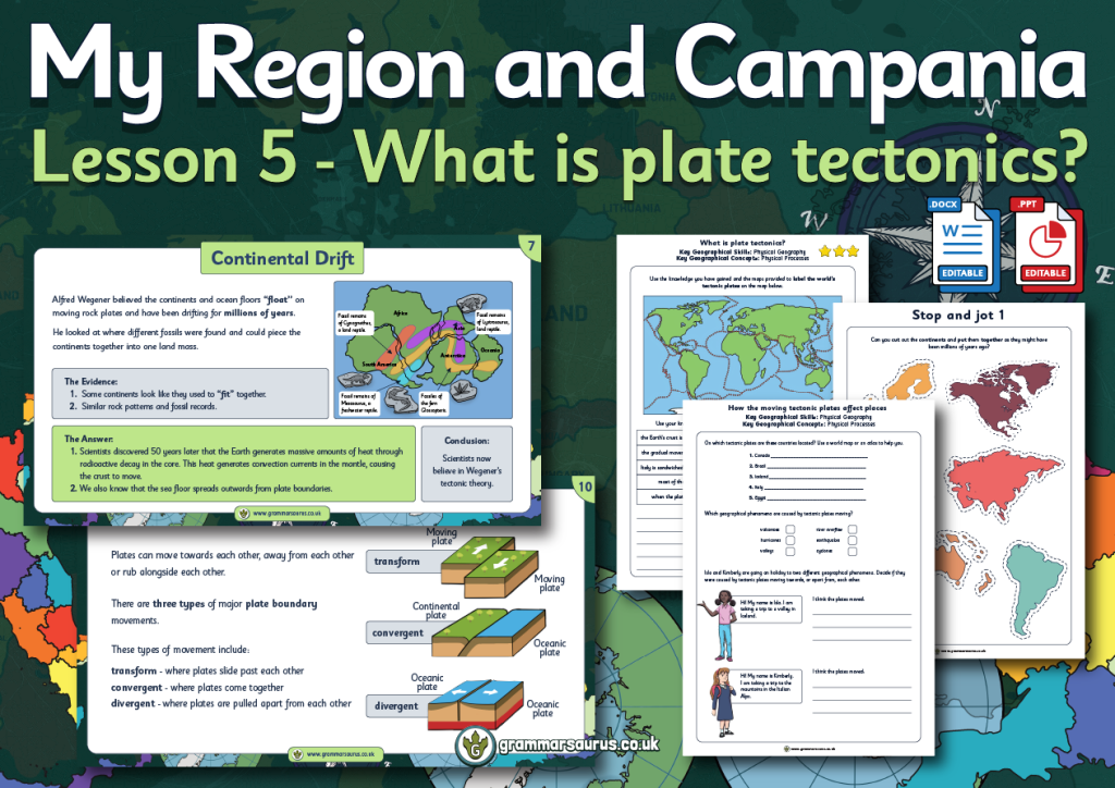 Year 4 Geography - What is plate tectonics? Lesson 5 - Grammarsaurus