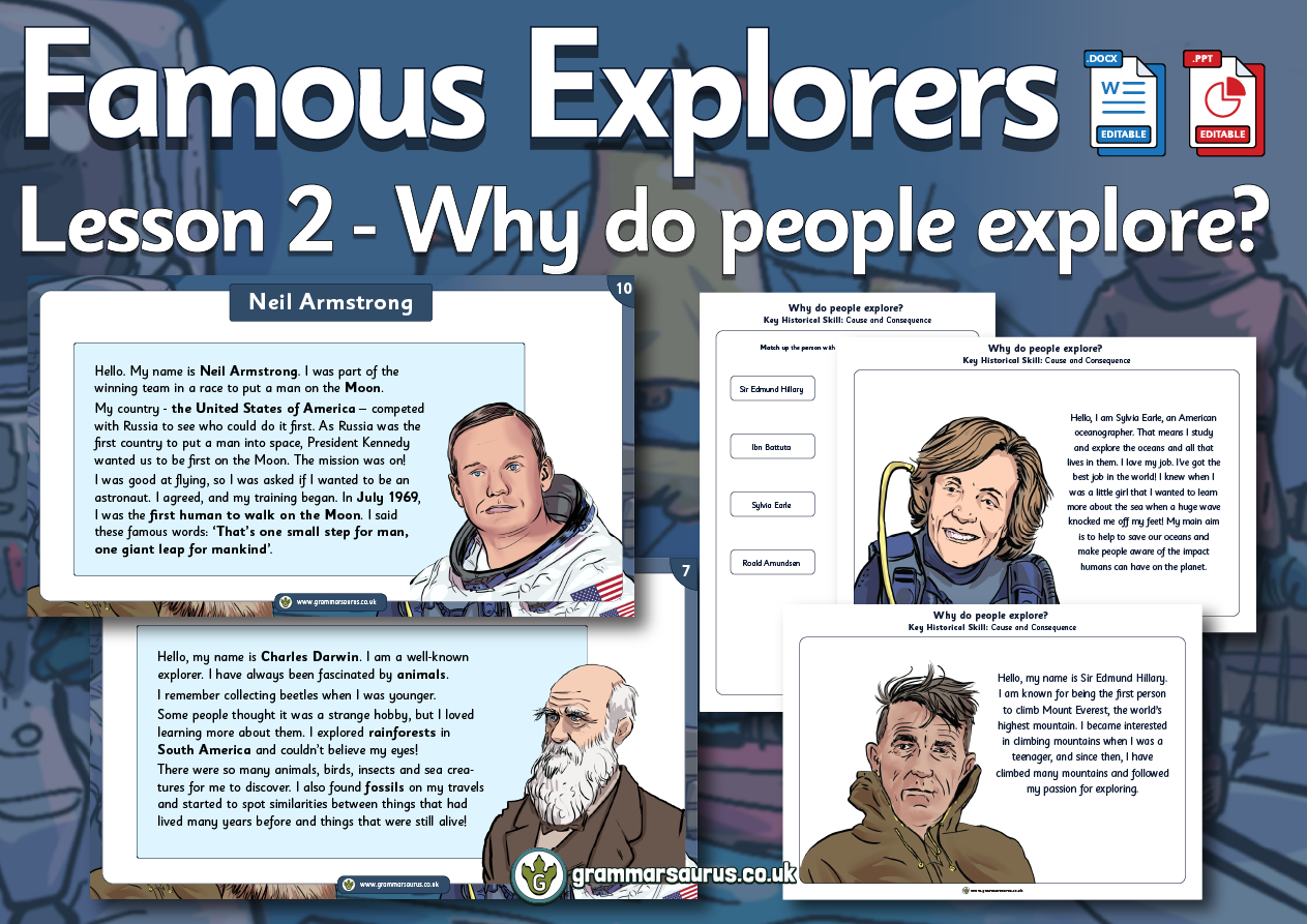 KS1 History – Famous Explorers – Why do people explore? Lesson 2 ...
