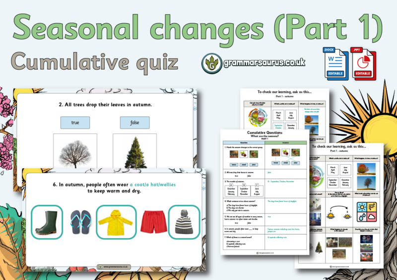 Year 1 Science – Seasonal Changes – Cumulative quiz (Part 1 ...