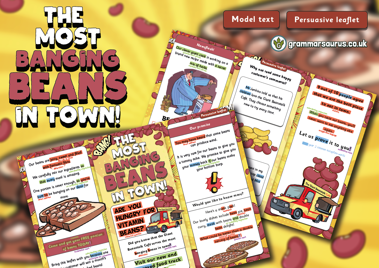 Year 2 Model Text – Persuasive leaflet – The most banging beans in town ...