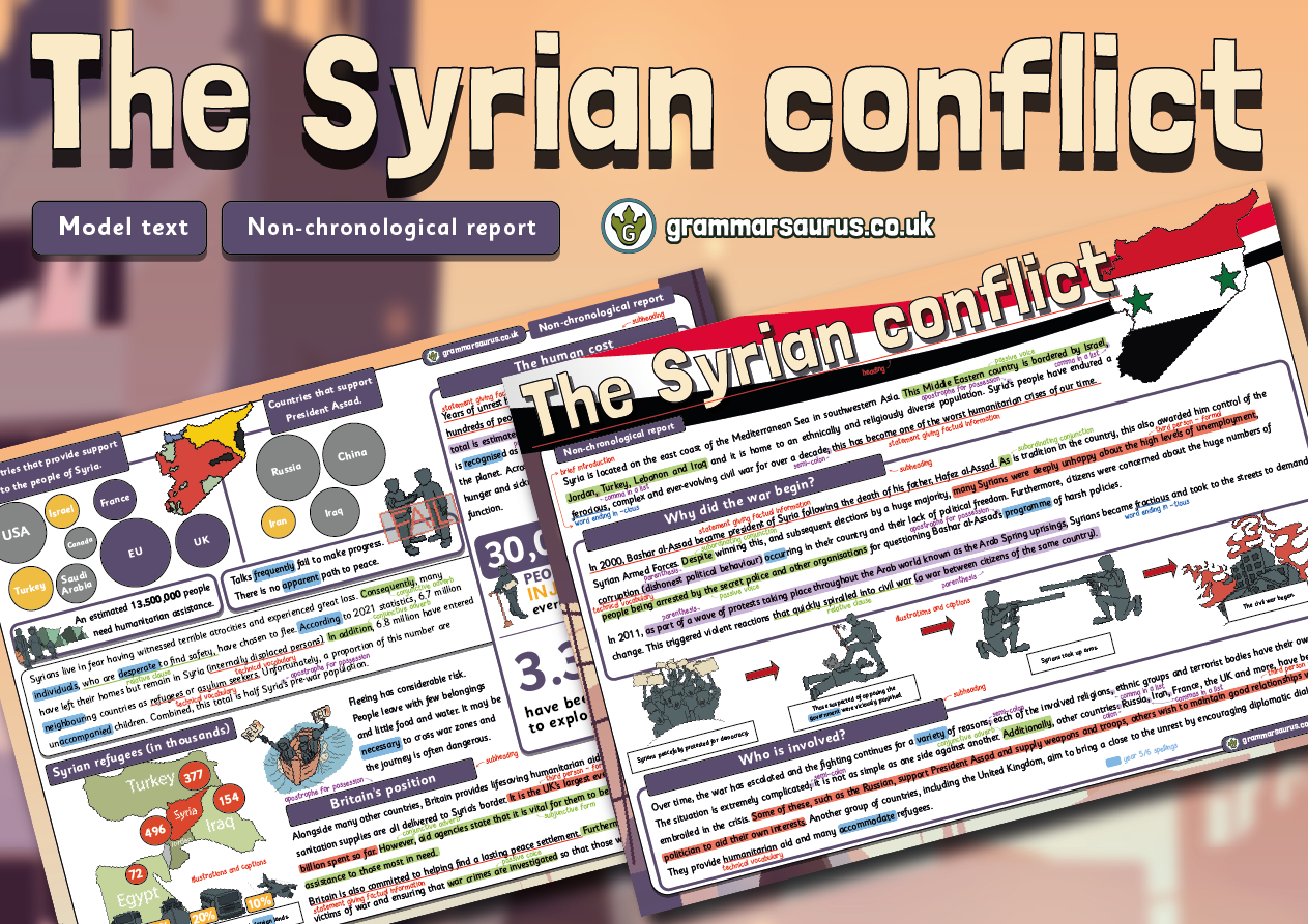 Year 6 Model Text – Non-chronological report – The Syrian conflict ...