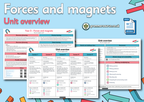 Year 3 Science – Forces and magnets - Unit overview - Grammarsaurus