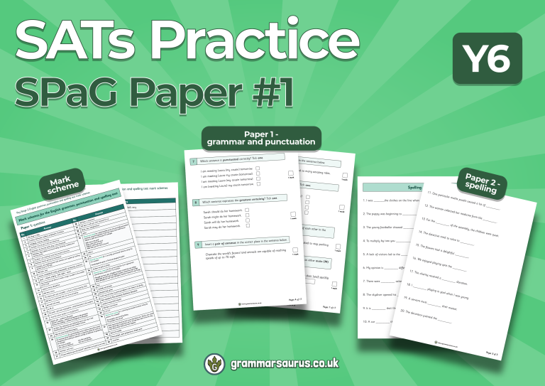 Year 6 SATs Practice - SPaG Paper 1 - Grammarsaurus
