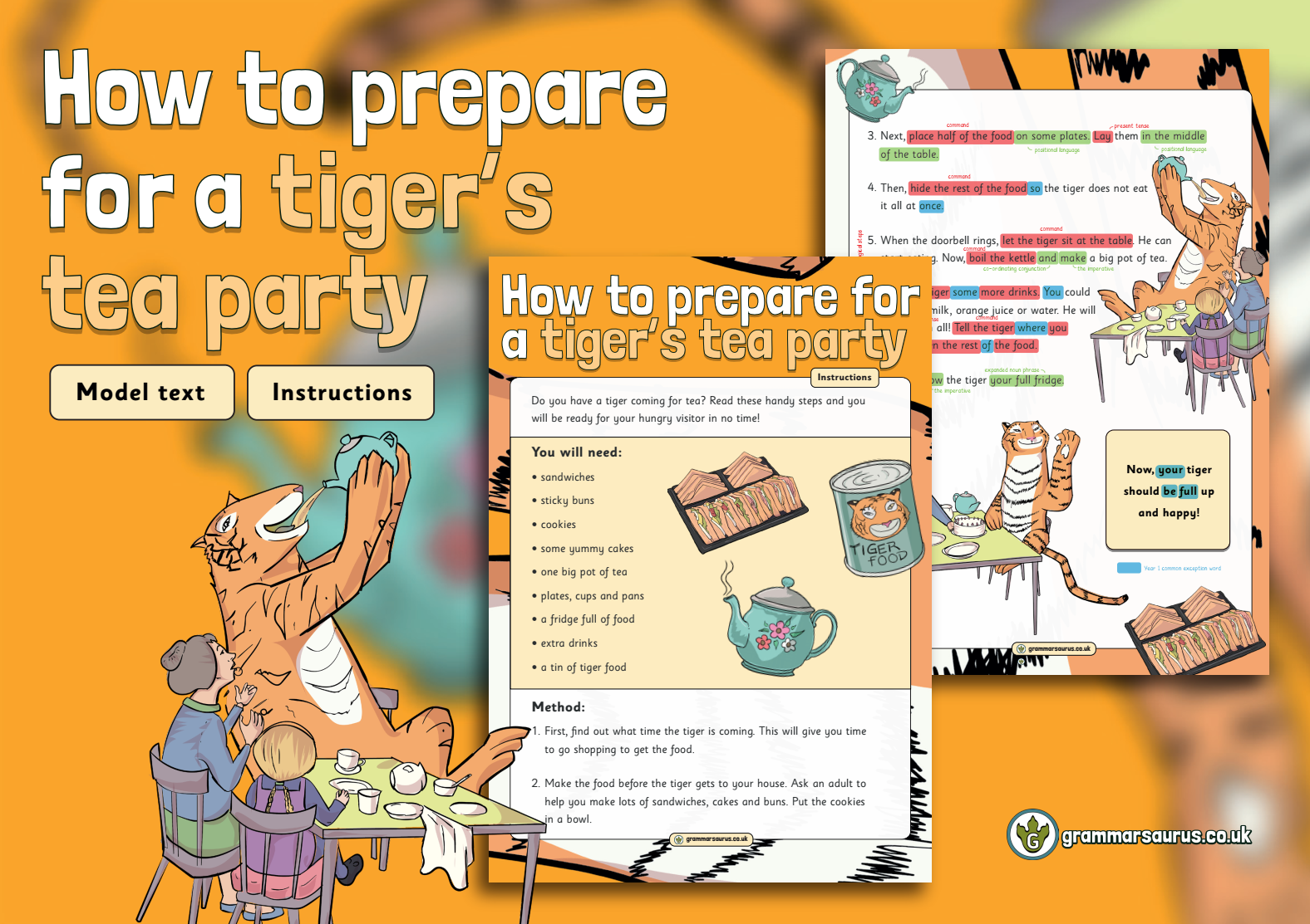 Year 1 Model Text – Instructions – How to prepare for a tiger's tea ...