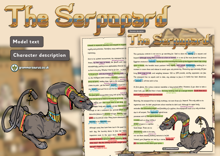 Y5 Narrative - Character description - Grammarsaurus